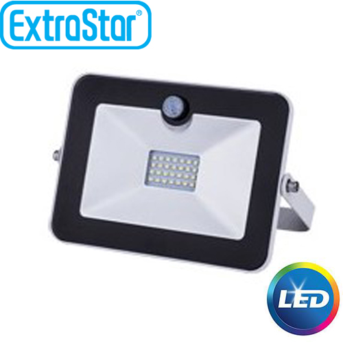 Extra Slim Προβολέας LED ExtraStar 20W με Ψυχρό Φως και Αισθητήρα ...