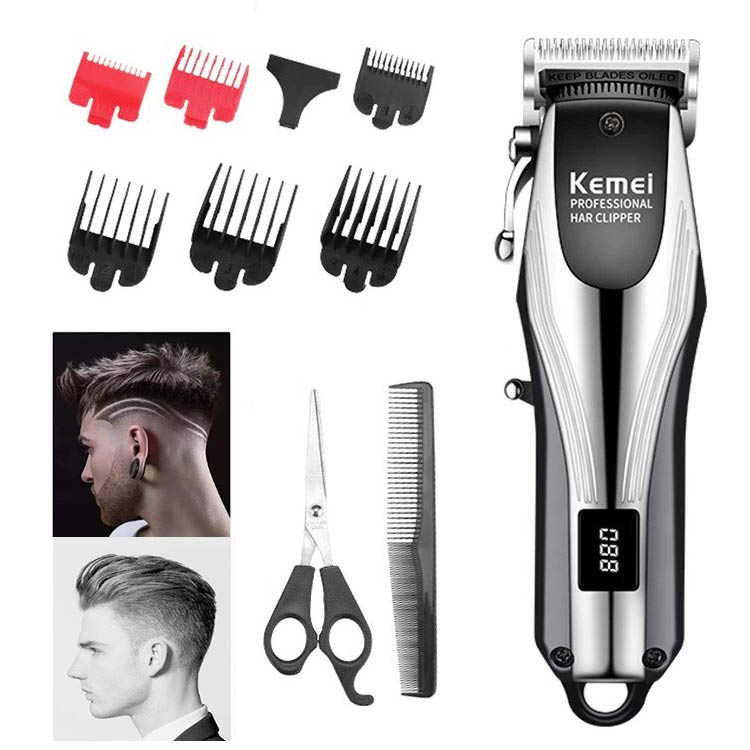 Kemei Πλήρες Premium Σετ Κουρέματος Barber με Eπαναφορτιζόμενη USB ...