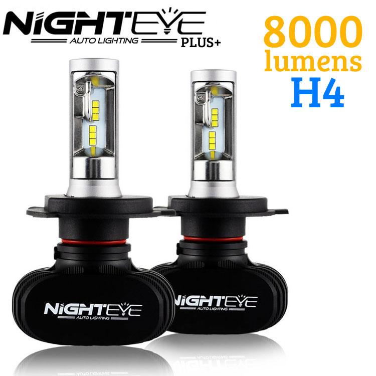LED Φώτα Αυτοκινήτου με Κάτοπτρο NightEye Plus+ Διπλής Σκάλας H4 6000K ...