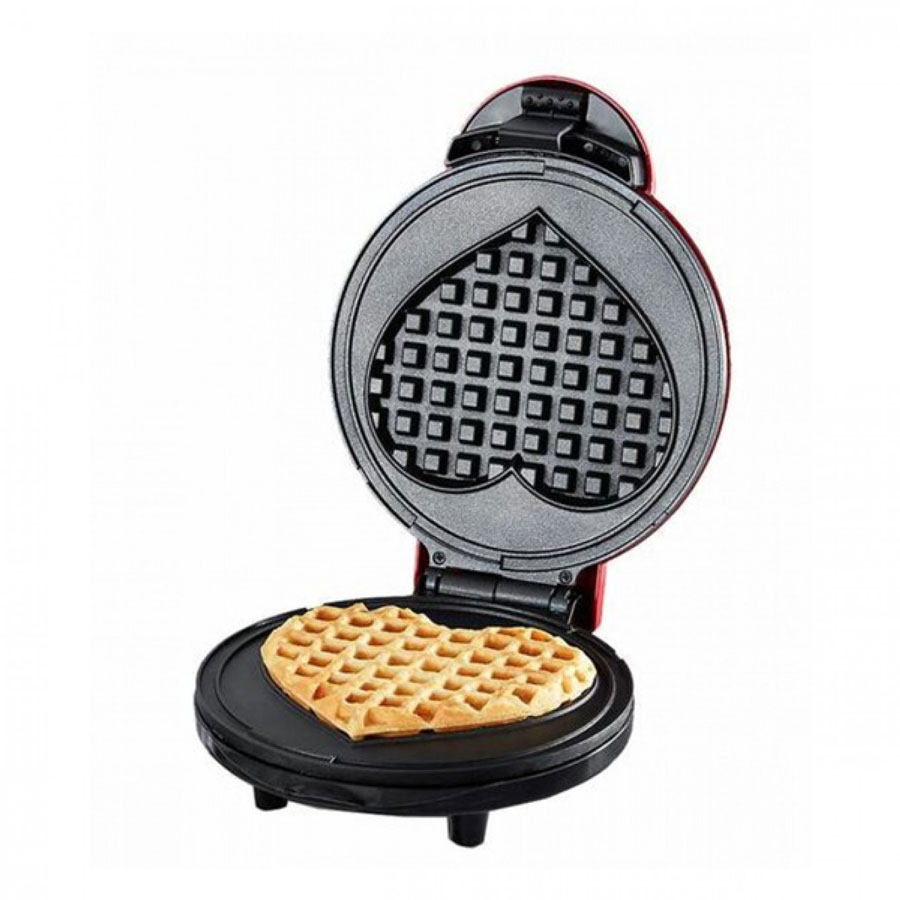 Mini Βαφλιέρα 350W με Αντικολλητικές Πλάκες Ψησίματος σε Σχήμα Καρδιάς ...
