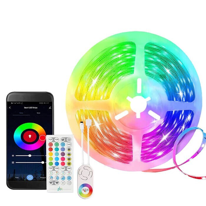 Ταινία LED Τροφοδοσίας USB 5V RGB Μήκους 3m Σετ με Τηλεχειριστήριο και ...