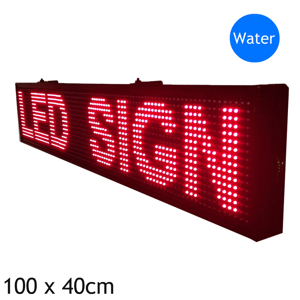 Αδιάβροχη Ηλεκτρονική Επιγραφή LED 100x40 cm Kόκκινη - ProfitStore