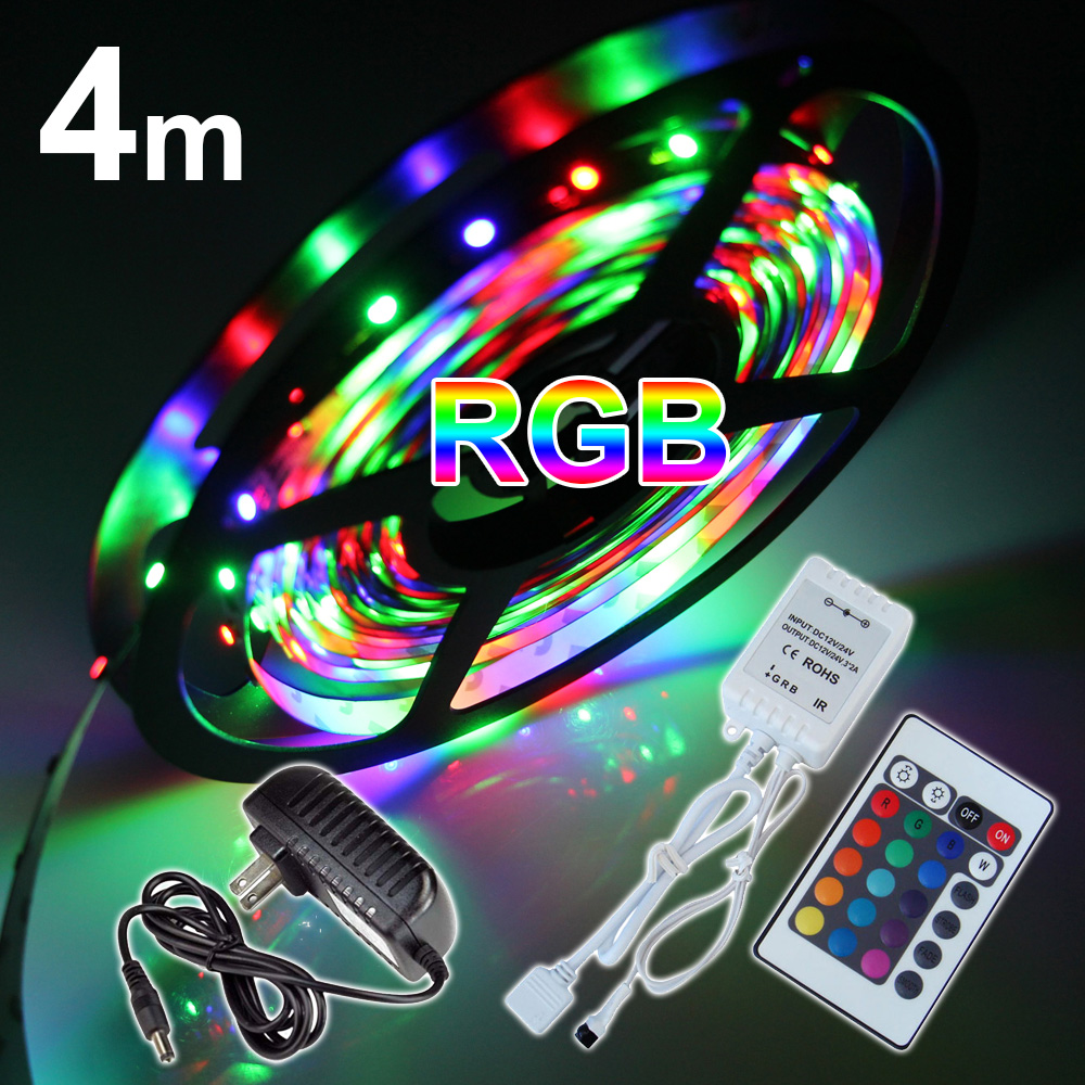 Εύκαμπτη Αδιάβροχη Ταινία LED 4 Μέτρων RGB με Τηλεχειριστήριο 60SMD 4 ...