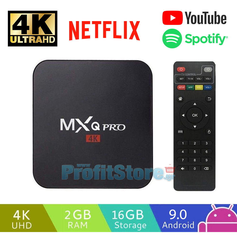 Μετατροπέας SmartTV Mini Android 9.0 TV Box 4K Ultra HD 5G WiFi 16GB 3D ...