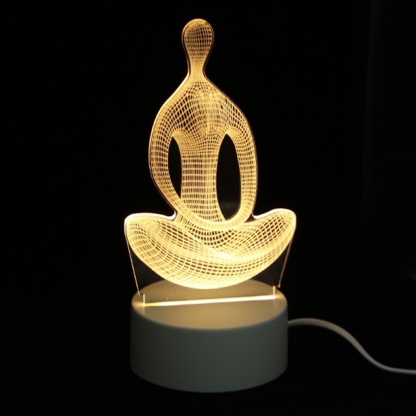 Διακοσμητικό Τρισδιάστατο LED Φωτιστικό YOGA - 3D Desk Lamp Yoga ...