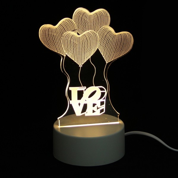Διακοσμητικό Τρισδιάστατο LED Φωτιστικό LOVE - 3D Desk Lamp Love ...