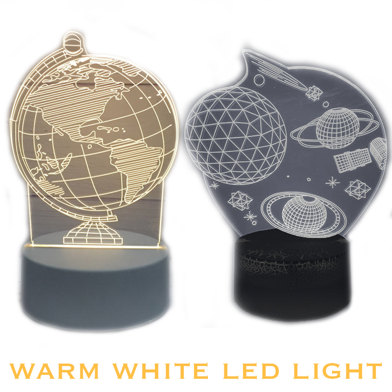 Τρισδιάστατο LED Φωτιστικό USB σε Δύο Σχέδια, 3D, Θερμό Λευκό Φως σε ...