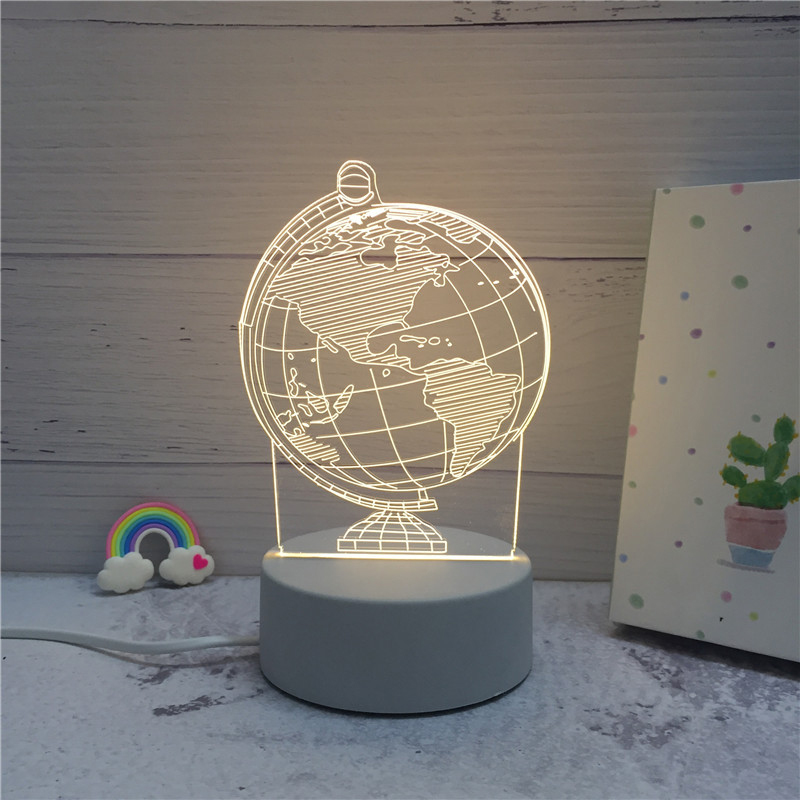 Τρισδιάστατο LED Φωτιστικό USB Υδρόγειος, 3D, Θερμό Λευκό Φως σε ...