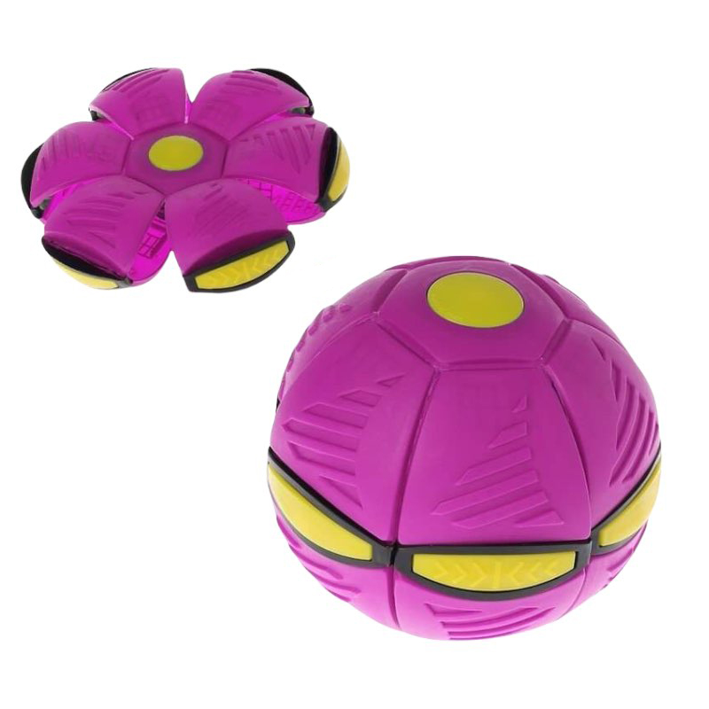 Δίσκος - Φρίσμπι όπου γίνεται Μπάλα με LED - Flat Ball Disk - Μοβ - ProfitStore