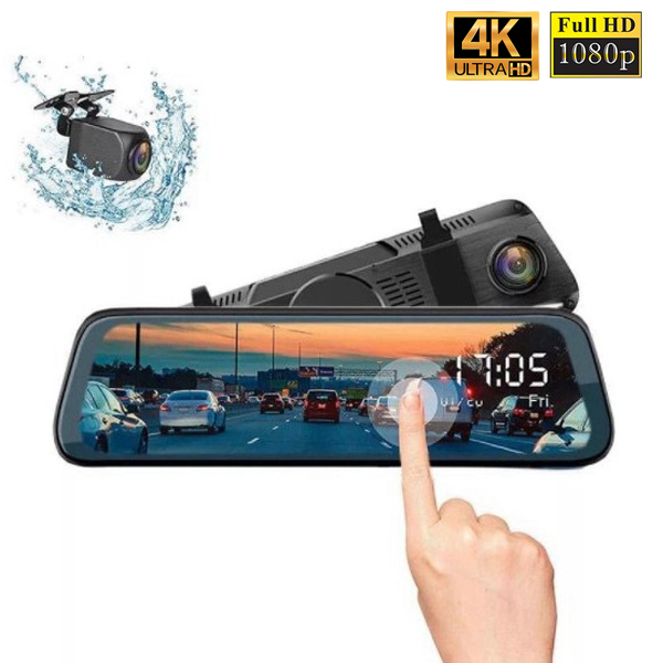Καθρέπτης Οθόνη 10in IPS - Κάμερα DVR Αυτοκινήτου 4K - 1080p με Κάμερα ...