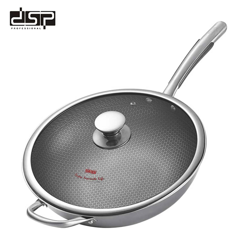 Αντικολλητικό Τηγάνι Wok Pan με Αποσπώμενες Πλάκες και Καπάκι 32cm DSP ...