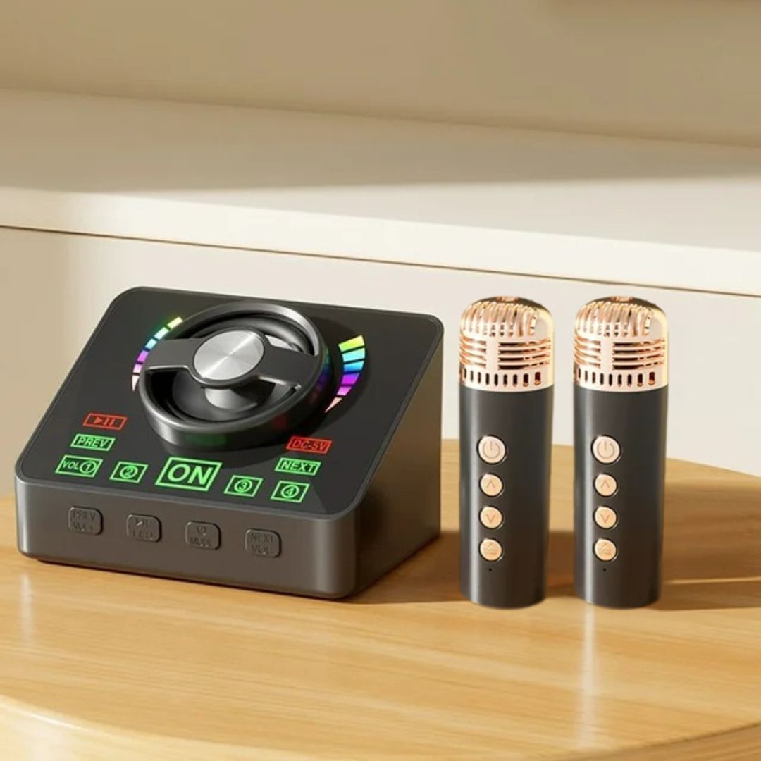 Ασύρματο Ηχείο Bluetooth Karaoke με 2 Μικρόφωνα, USB & TF Card ...