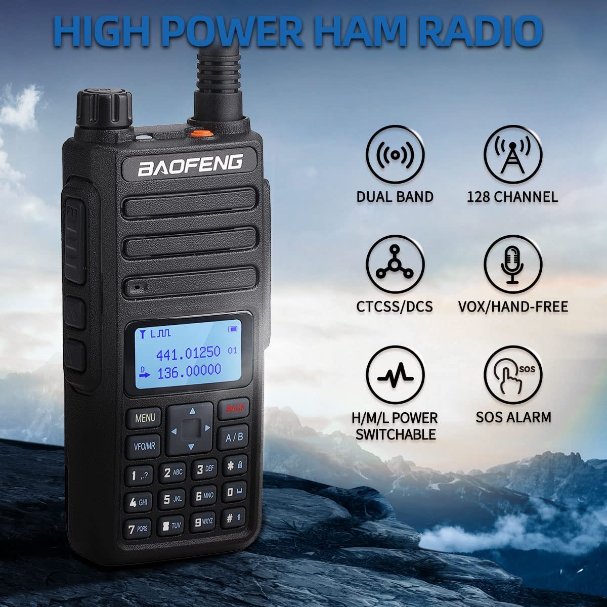 Ισχυρός Ασύρματος Πομποδέκτης 10W έως 10km UHF/VHF Dual Band 128 ...