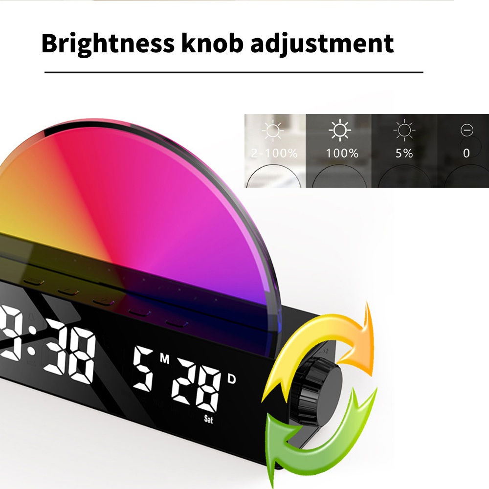 Ψηφιακό Ρολόι HD LED Επιτραπέζιο με Ξυπνητήρι Προσομοιωτής Ανατολής και ...