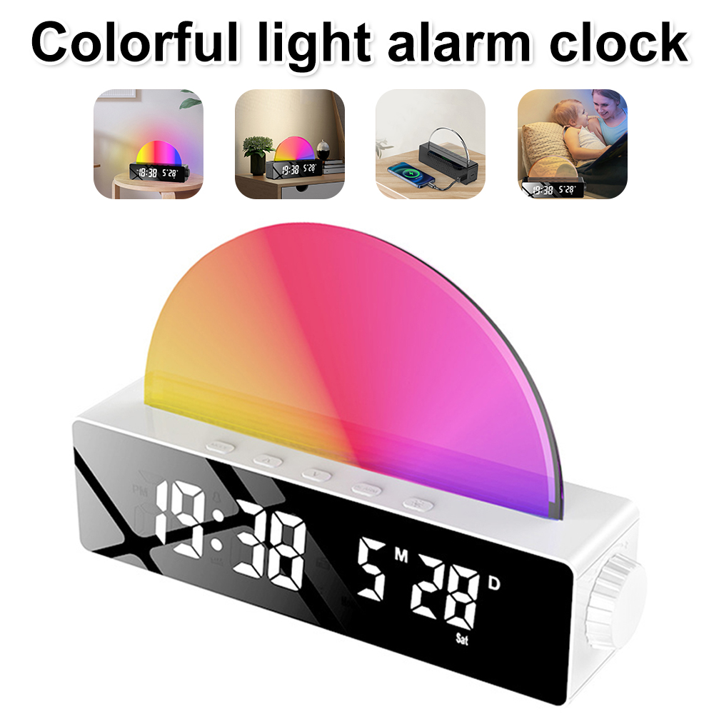 Ψηφιακό Ρολόι HD LED Επιτραπέζιο με Ξυπνητήρι Προσομοιωτής Ανατολής και ...