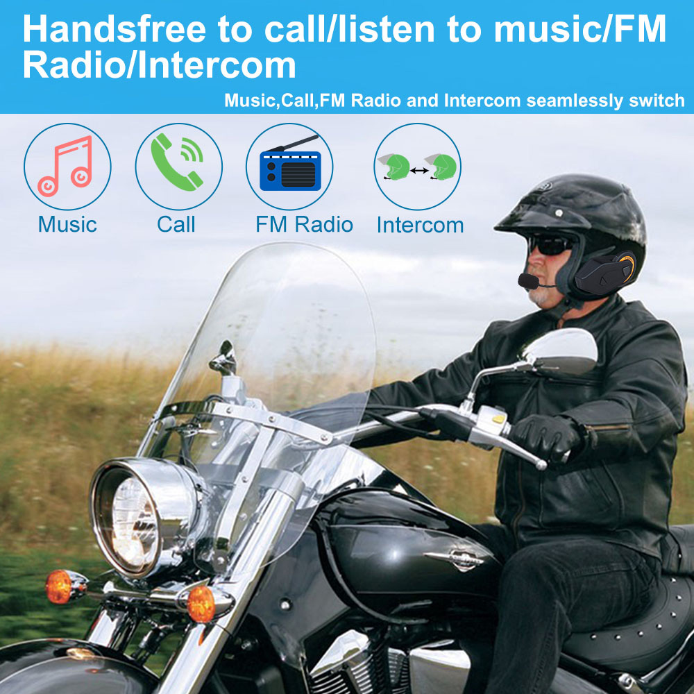 Αδιάβροχη Ασύρματη Ενδοεπικοινωνία Bluetooth Κράνους Μηχανής Freedcon T ...