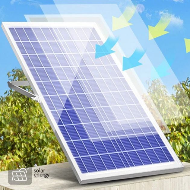 LED Αδιάβροχος Ηλιακός Προβολέας 200W IP67 με Φωτοβολταϊκό Πάνελ ...