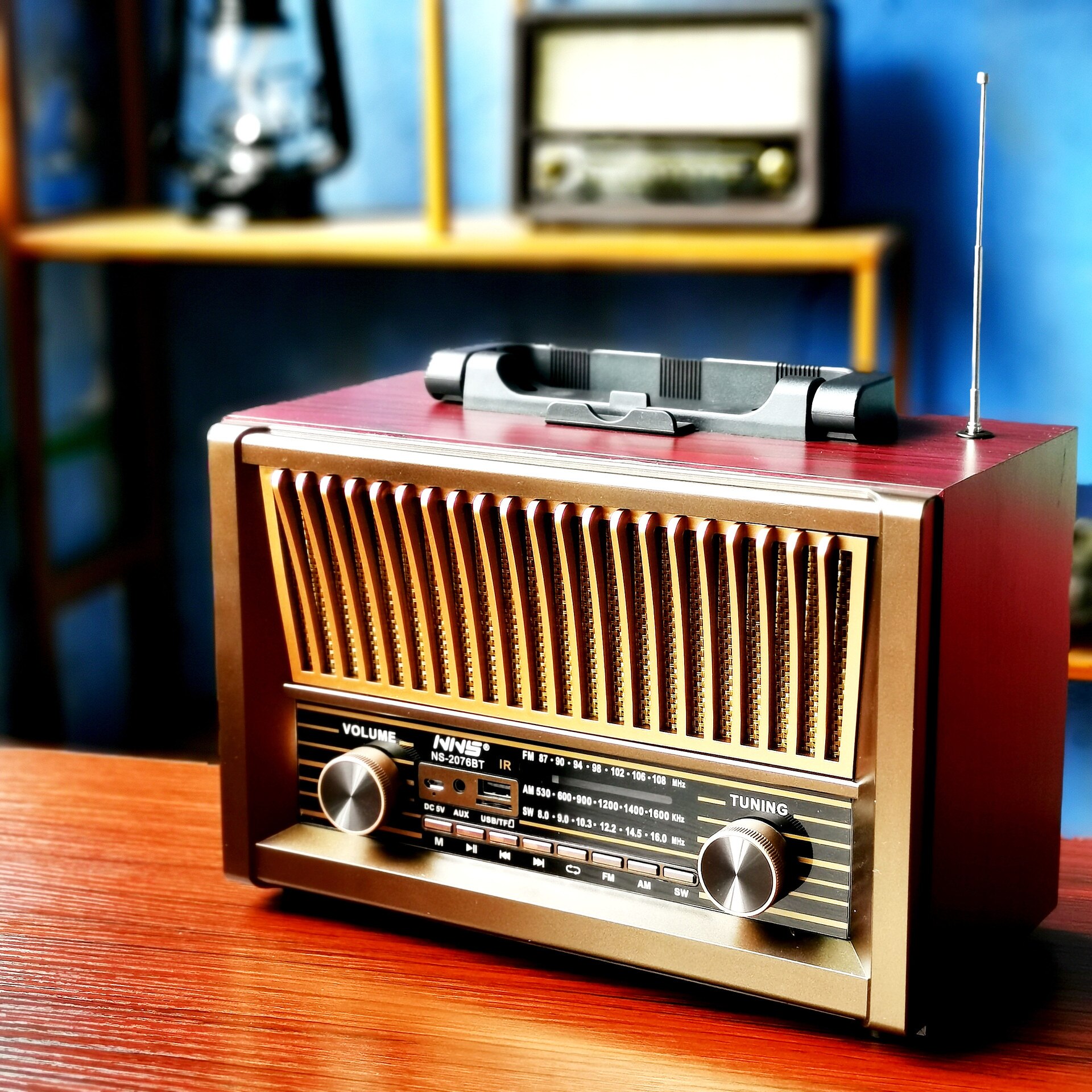 Επαναφορτιζόμενο Φορητό Επιτραπέζιο Vintage Multimedia Player ...