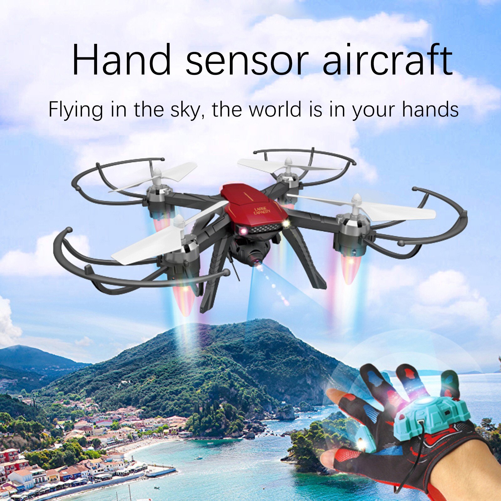 Mini Τηλεκατευθυνόμενο Ελικόπτερο Χειρός Quadcopter Drone 6 Axis Gyro 2 ...