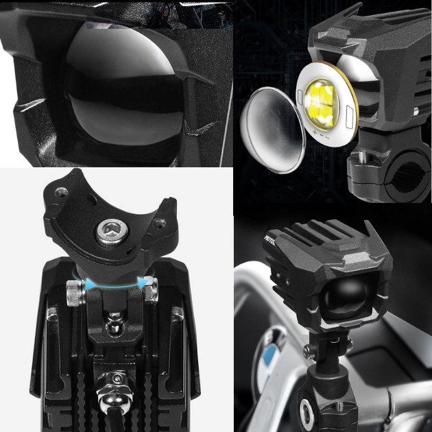 Motowolf Σετ 2 Αδιάβροχοι LED Προβολείς Μηχανής Αλουμινίου - ProfitStore