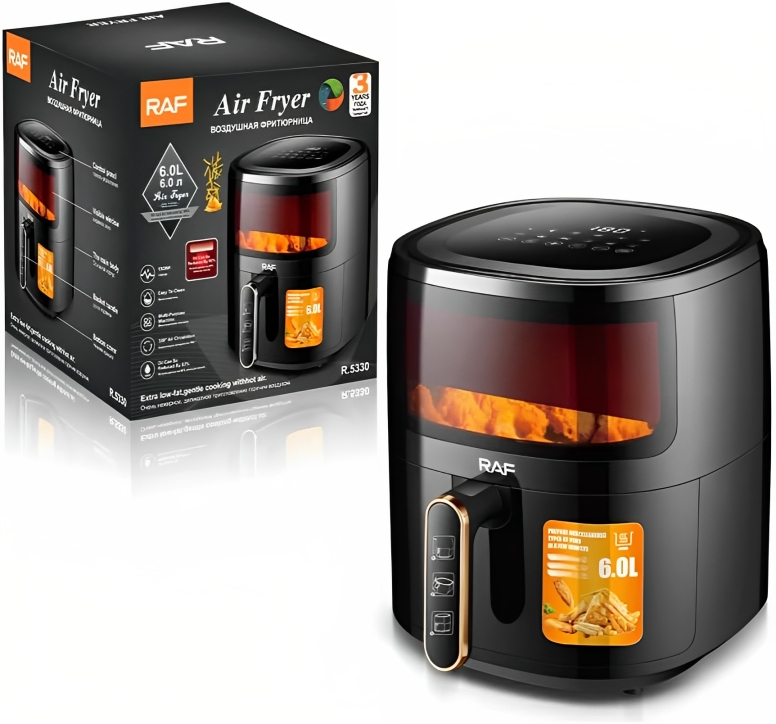 Air Fryer 6L 1500W - Το Υγιεινό & Νόστιμο Τηγανητό - Ηλεκτρική Φριτέζα Αέρα με Ψηφιακό Πάνελ ...