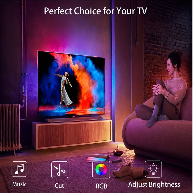 Ταινία LED Τροφοδοσίας USB 5V RGB Μήκους 3m Σετ με Τηλεχειριστήριο και ...