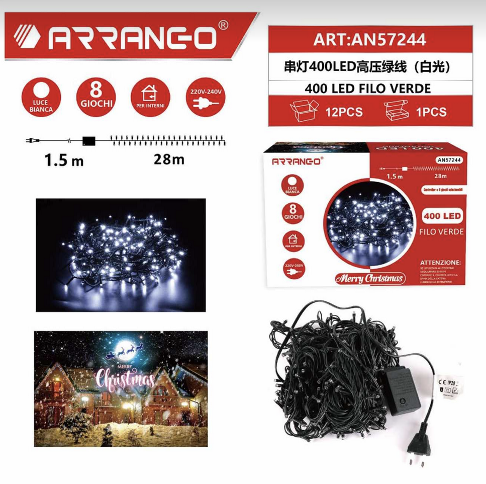 400 Χριστουγεννιάτικα LED Λαμπάκια της ARRANGO 29,5μ σε Ψυχρό Λευκό ...