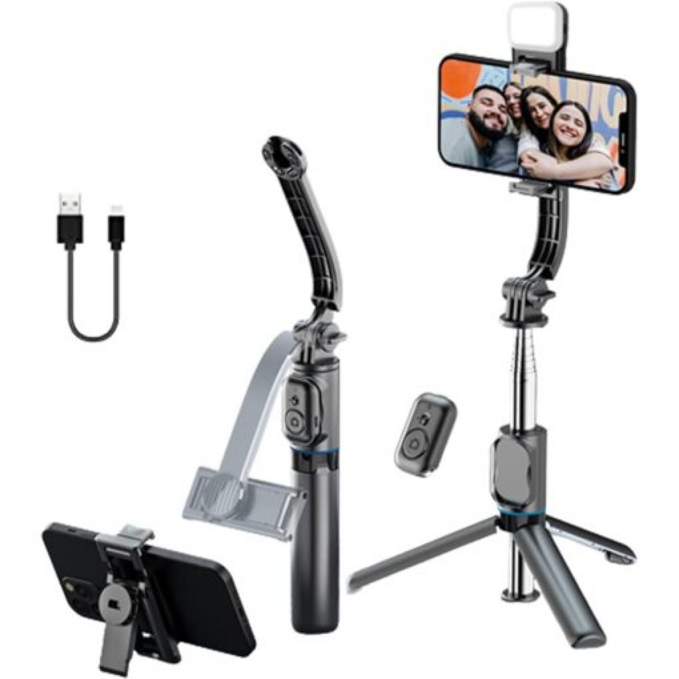 Selfie Stick 2 σε 1 Πτυσσόμενο με Τρίποδο με Ασύρματο Χειριστήριο Awei ...