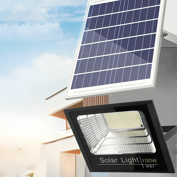 Αδιάβροχος Ηλιακός Προβολέας 2000W 1600 SMD LED - Με 2 Ηλιακά Πάνελ ...