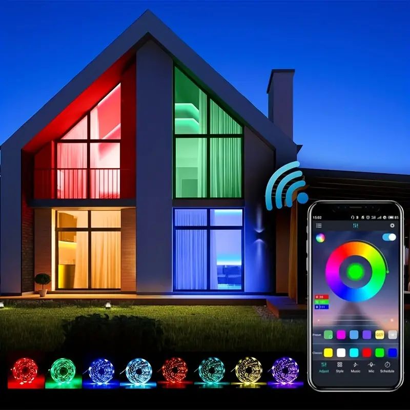 Έξυπνη Ταινία LED 5m Wifi με App Κινητού RGB Φωτορυθμικό Rixme 5050 USB ...