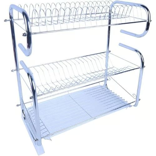 Μεταλλική Πιατοθήκη Στραγγίσματος 47x23x28 cm Ασημί - ProfitStore