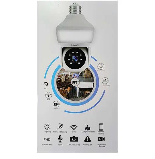 ANDOWL Smart Κάμερα Παρακολούθησης Wi-Fi 4K με Ηχείο σε Σχήμα Λάμπας Q ...