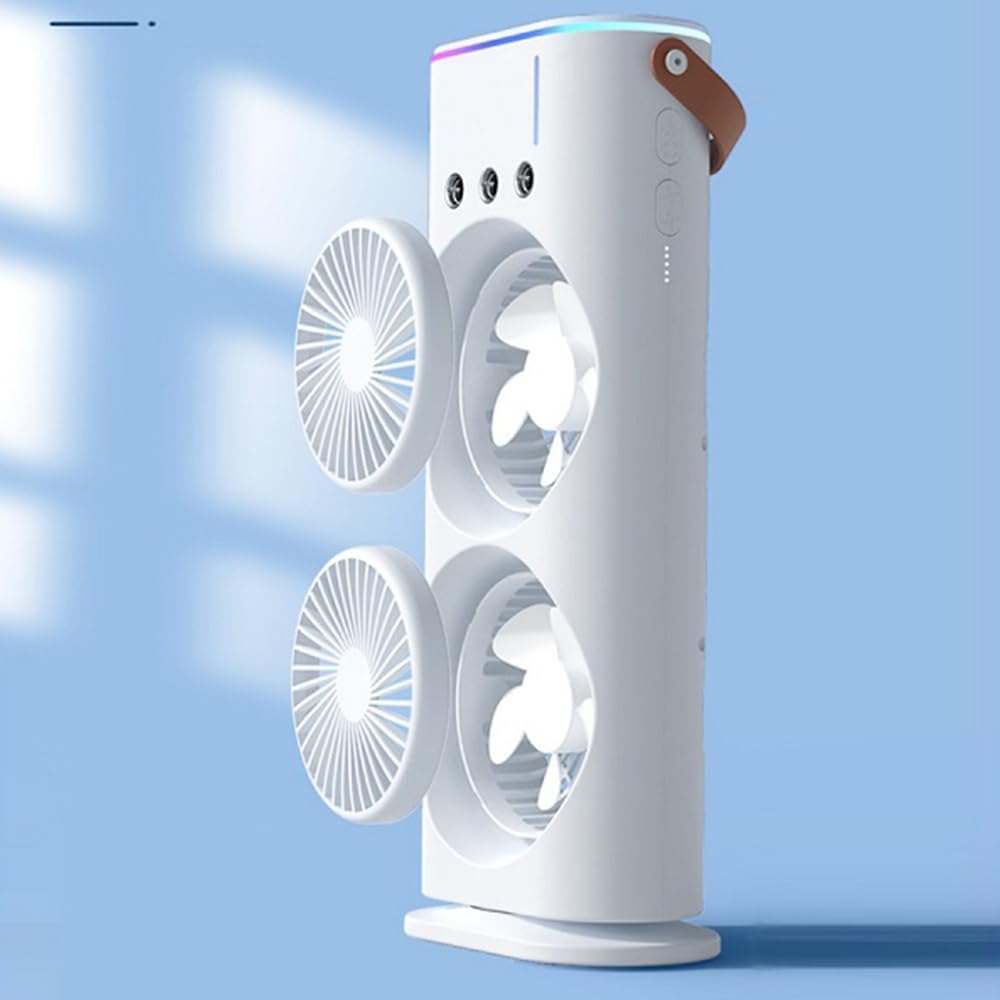 Διπλός USB Ανεμιστήρας με Υδρονέφωση, RGB Φωτισμό & Τηλεχειριστήριο ...