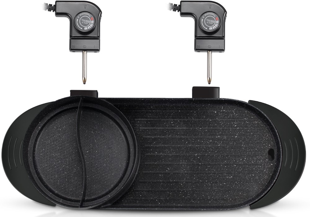 Ηλεκτρική Σχάρα & Hot Pot 2 σε 1 Teppanyaki 1800W με Αντικολλητική ...