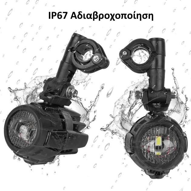 Σετ LED Προβολείς Ομίχλης για Μηχανή - 2 Τεμάχια - 40W - 4000lm - Μαύρο ...