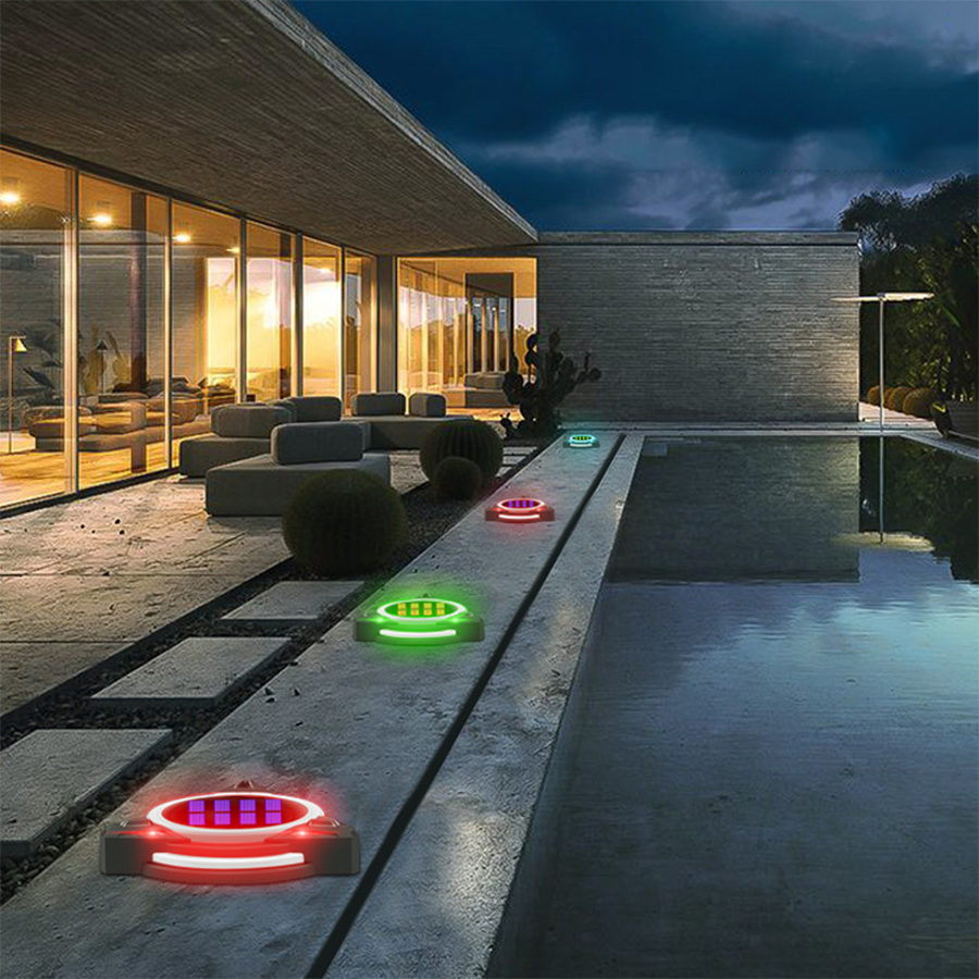 Αδιάβροχο LED RGB Ηλιακό Φωτιστικό Κήπου - Δαπέδου Εξωτερικού Χώρου με ...