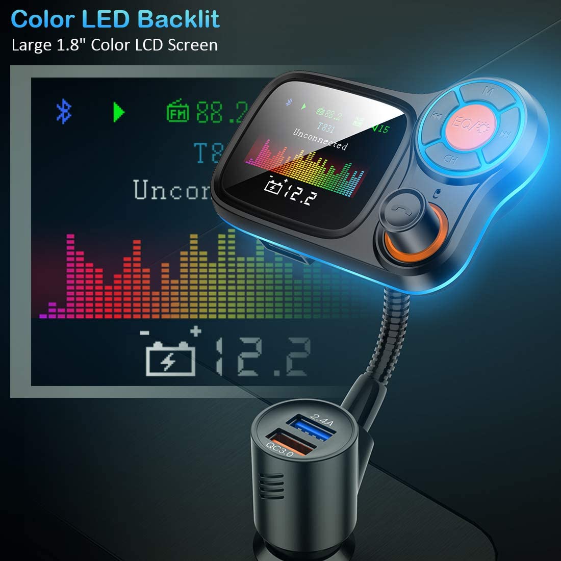 Bluetooth FM Transmitter Αναμεταδοτής Κινητού στα Ηχεία Αυτοκινήτου ...