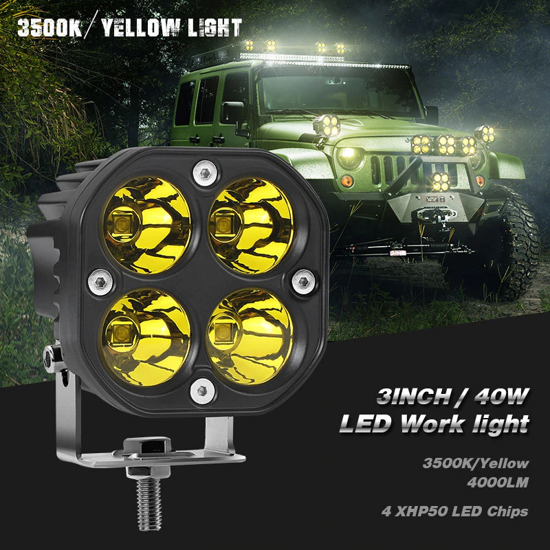 Αδιάβροχος Προβολέας Amber LED Ομίχλης 40W Θερμού Φωτισμού 3500K ...