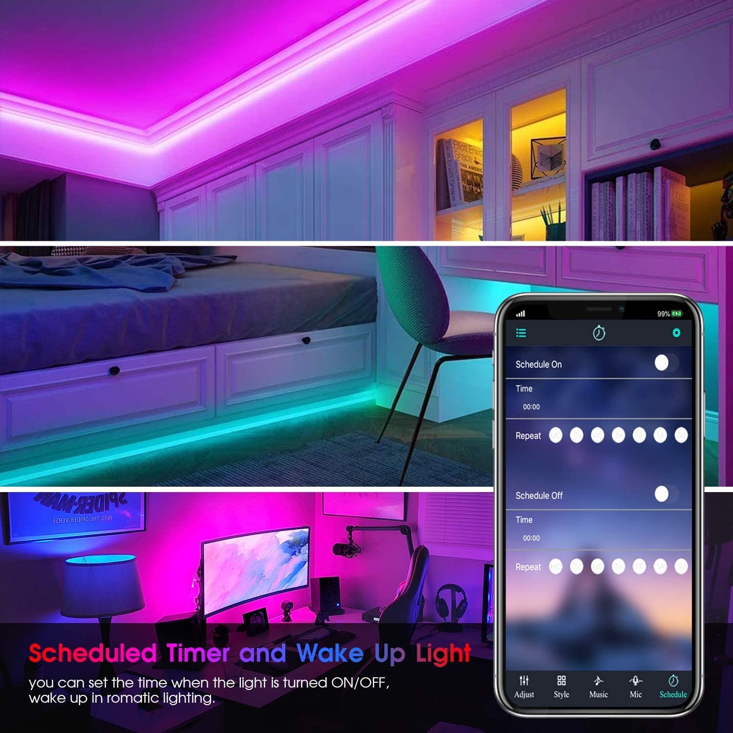 Έξυπνη Ταινία LED 5m Wifi με App Κινητού FunLit RGB Φωτορυθμικό SMD5050 ...