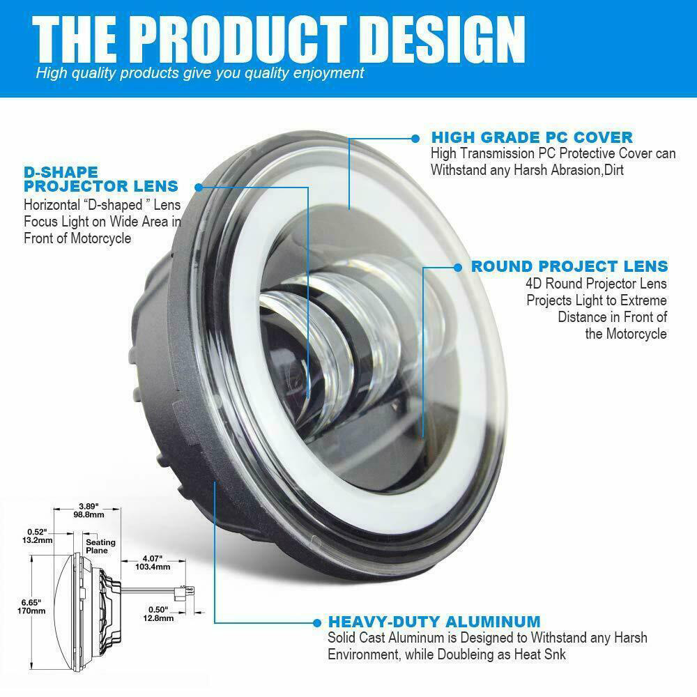 LED Universal Αδιάβροχοι Προβολείς Ομίχλης Angel Eyes 4.5 40W 6000 ...