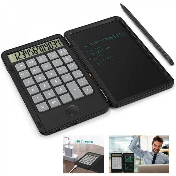 Αριθμομηχανή και Ψηφιακό Σημειωματάριο 6,5″ LCD 2 σε 1 Επαναφορτιζόμενο ...