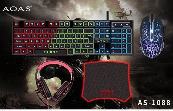 Πλήρες Gaming Set 4 Τεμαχίων RGB με Πληκτρολόγιο Keyboard, Ποντίκι ...