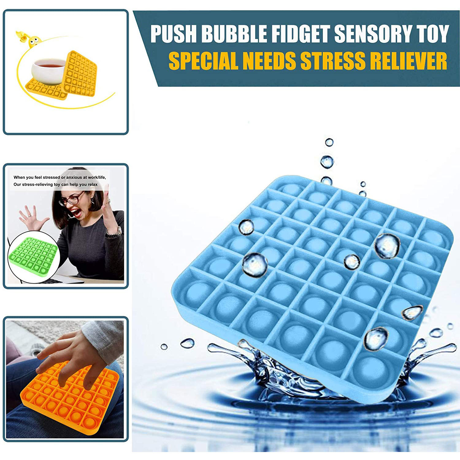 Poppy Πολύχρωμο Αγχολυτικό Παιχνίδι Anti-Stress - Fidget Bubble Pop it ...