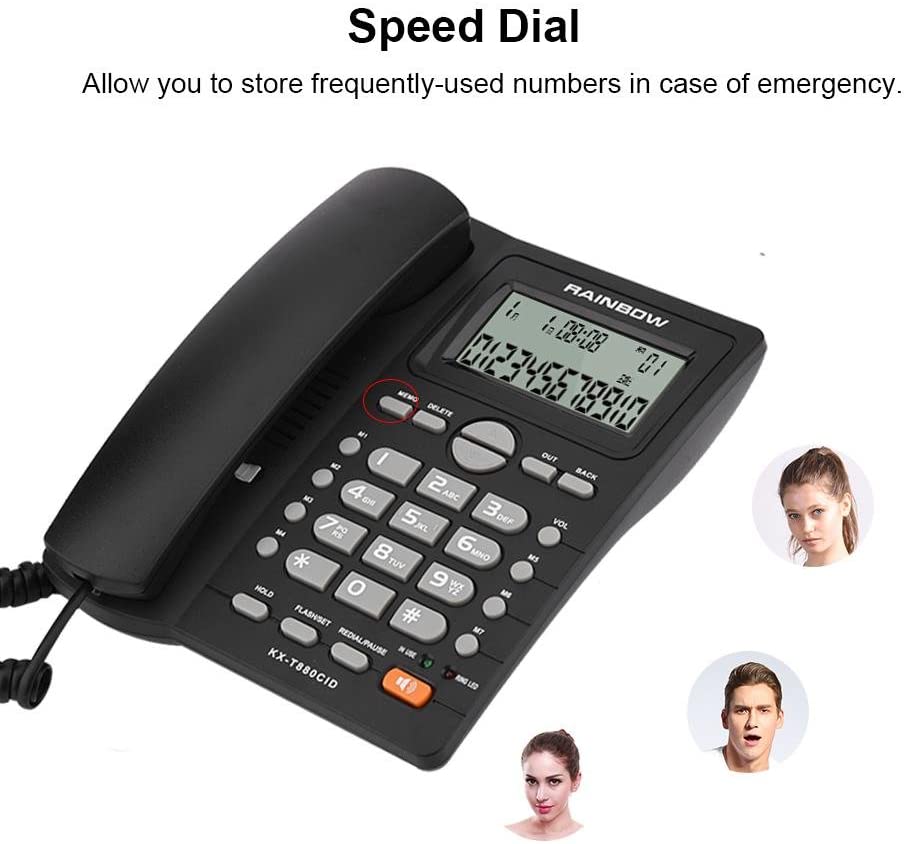 Σταθερό Ενσύρματο Τηλέφωνο με Οθόνη - N-INC T880CID Telephone Μαύρο ΟΕΜ ...