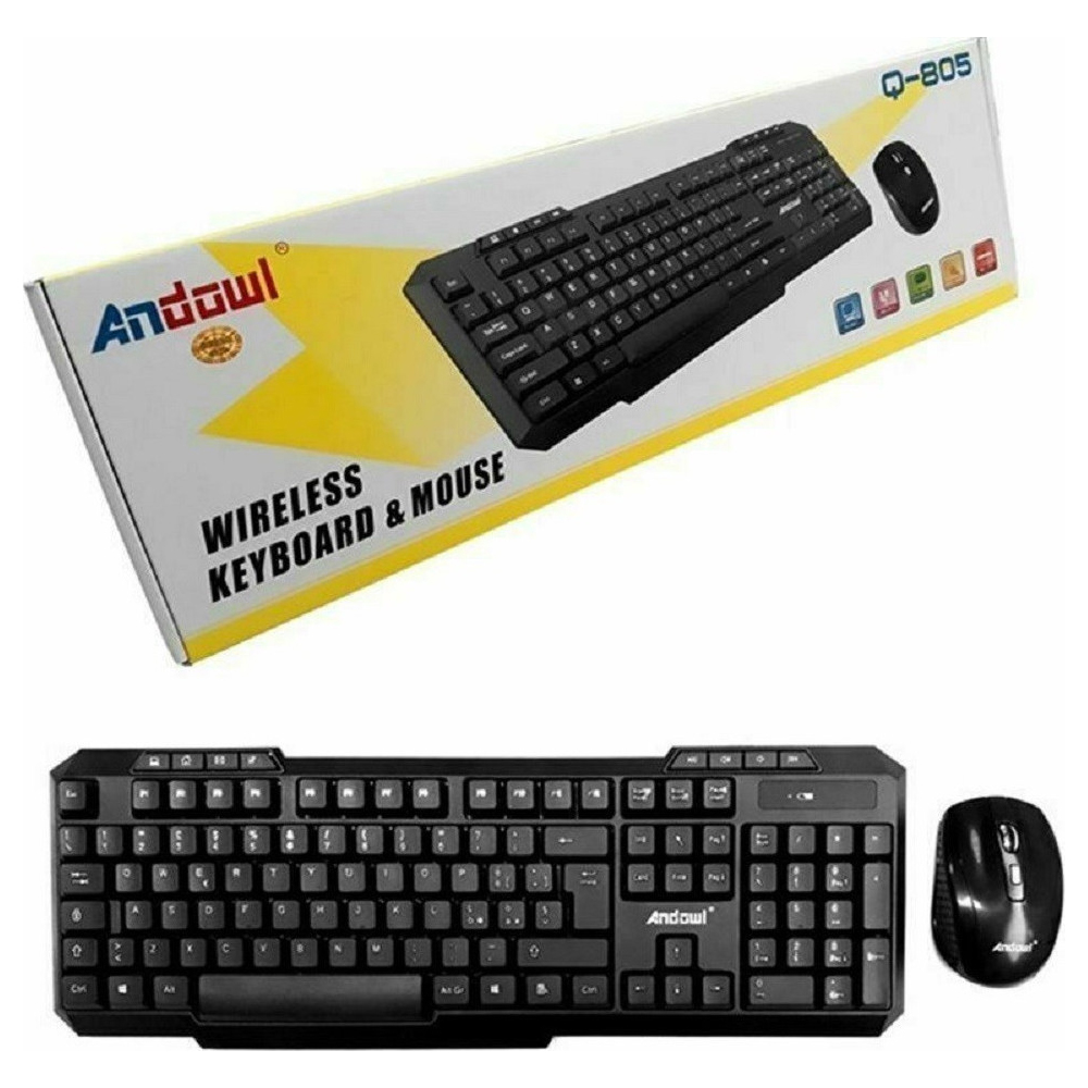 Ασύρματο Πληκτρολόγιο & Ποντίκι - Wireless Keyboard Mouse Andowl ...