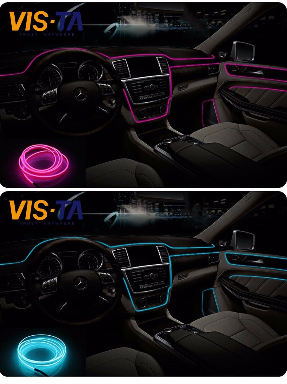 3m Slim Διακοσμητική Ταινία Neon LED Εσωτερικός Φωτισμός Αυτοκινήτου ...